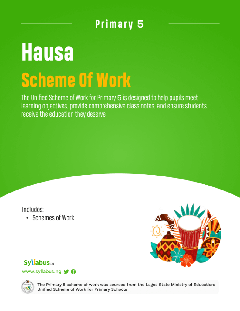 Primary 5 Hausa Scheme of Work | Download Free PDF - SyllabusNG