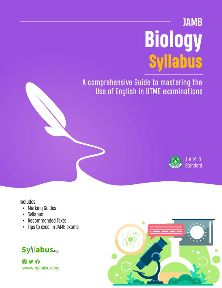 JAMB Biology Syllabus 2024/2025 | Download PDF For Free - SyllabusNG