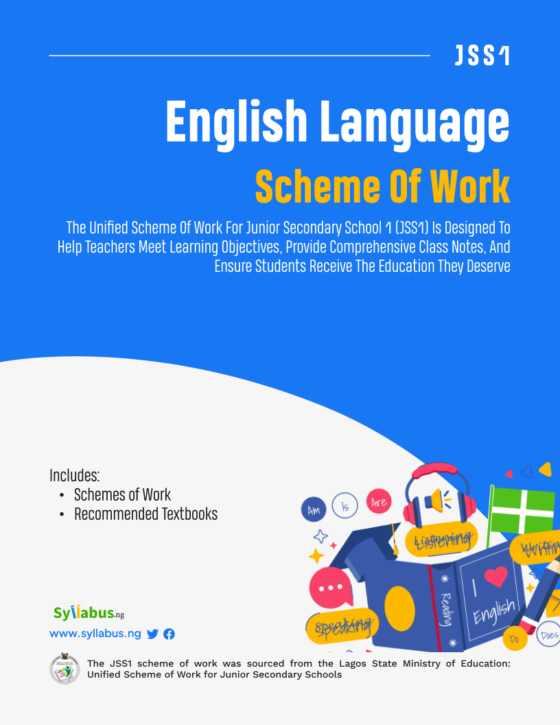 JSS1 English Studies Scheme of Work-PDF |1st,2nd & 3rd Term | - SyllabusNG