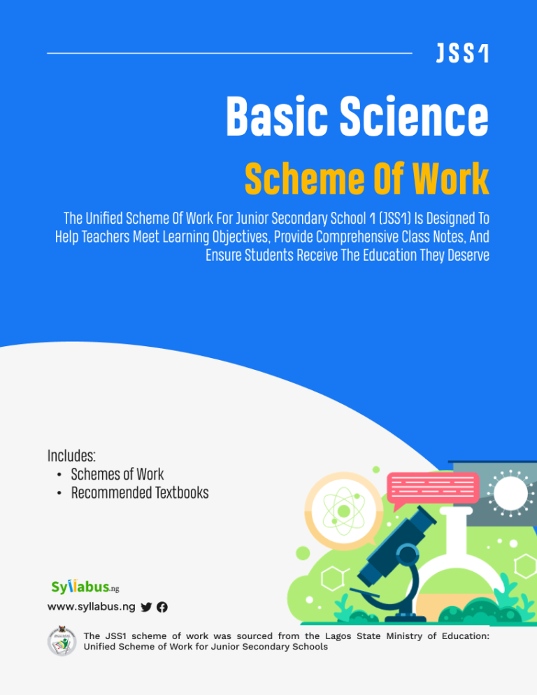 JSS1 Basic Science Scheme of Work PDF 1st ,2nd &3rd Term | Get - SyllabusNG