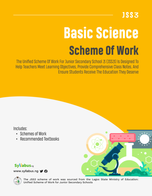 JSS3 Basic Science Scheme of Work-PDF|1st,2nd & 3rd Term| Get - SyllabusNG