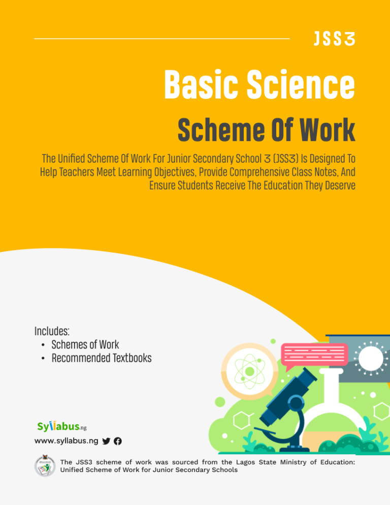 JSS3 Basic Science Scheme of Work-PDF|1st,2nd & 3rd Term| Get - SyllabusNG