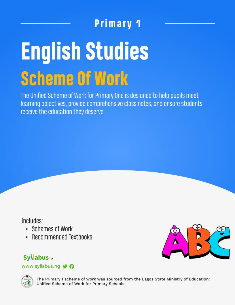Primary 1 English Studies Scheme of Work | Download Free PDF - SyllabusNG