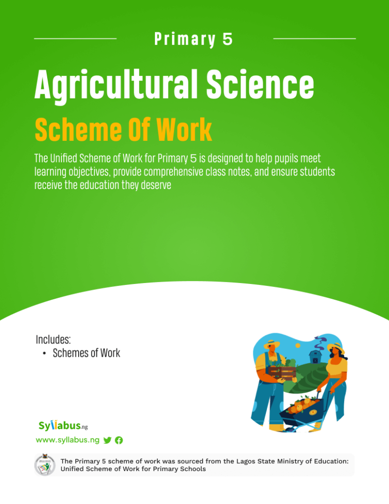 Primary 5 Agricultural Science Scheme of Work | Download Free PDF ...