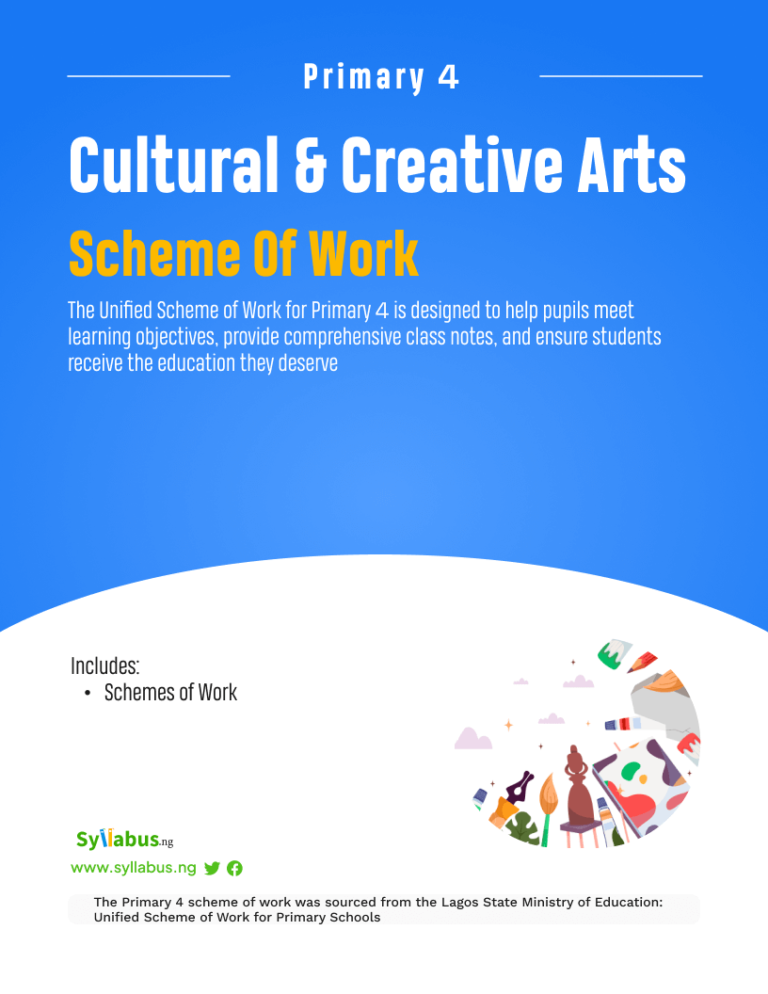 Primary 4 Cultural and Creative Arts (CCA) Scheme of Work | Download ...