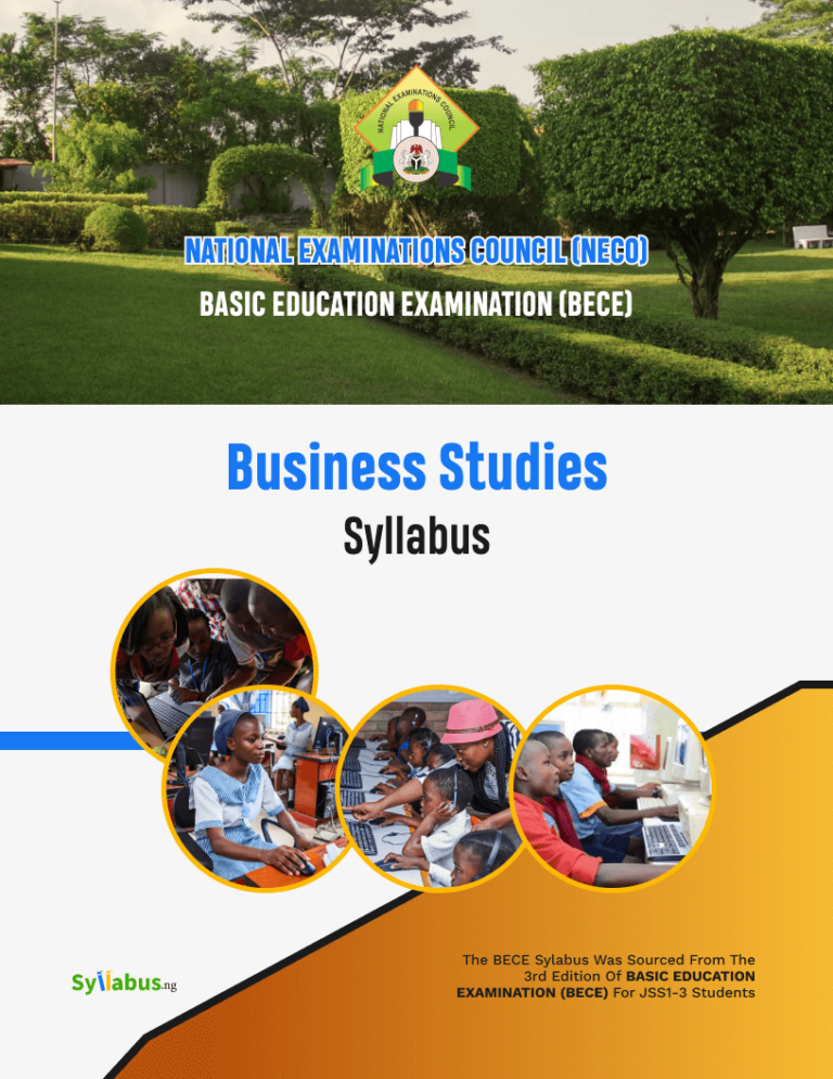 Download Business Studies BECE/ Syllabus 2025 Free PDF - SyllabusNG