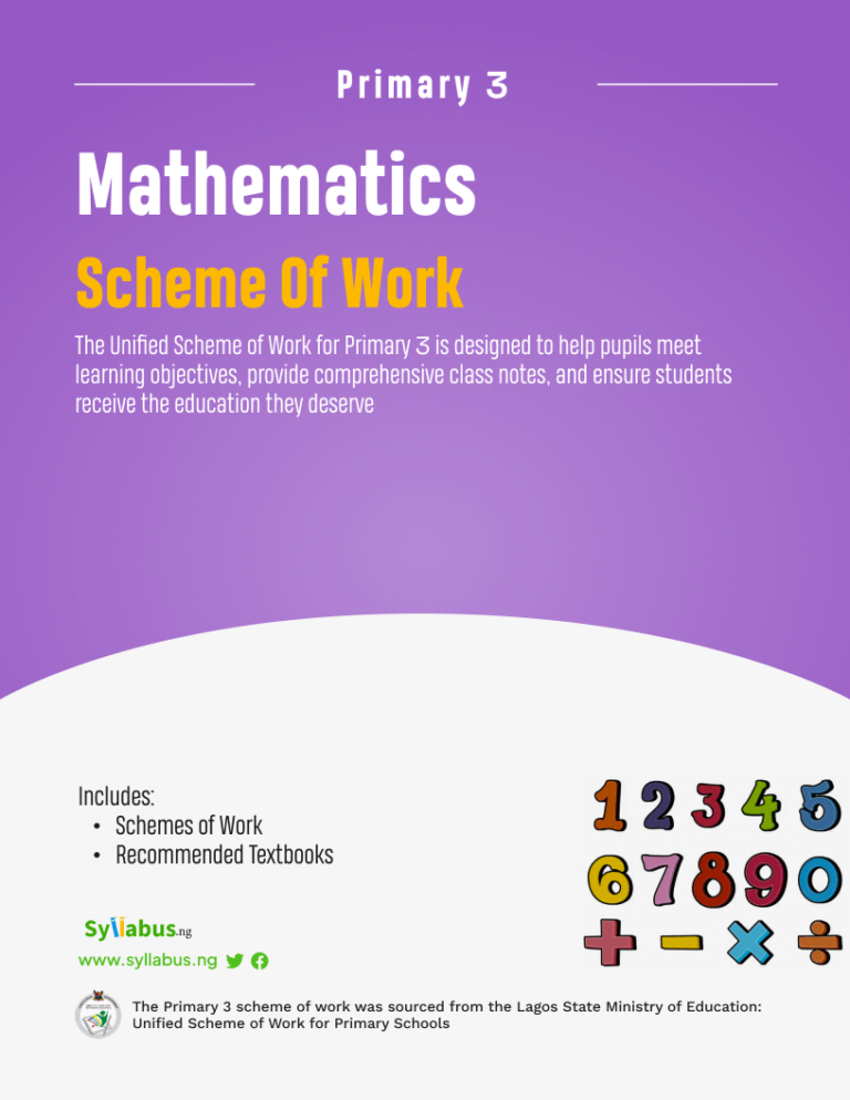 Primary 3 Mathematics Scheme of Work | Download Free PDF - syllabus.ng