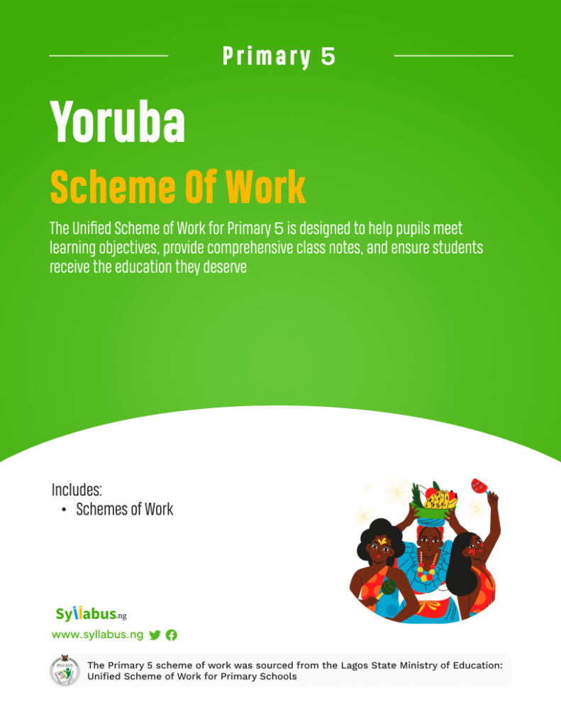 Primary 5 Yoruba Scheme of Work | Download Free PDF - SyllabusNG