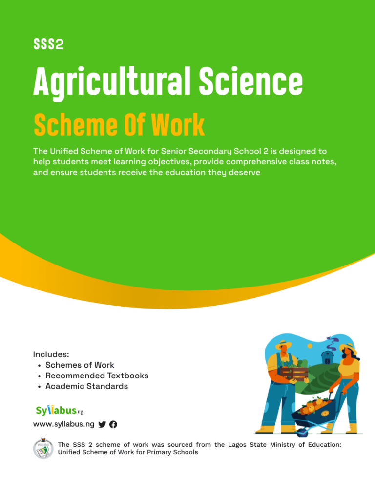 SS2 Agricultural Science Scheme of Work-PDF |1st,2nd & 3rd Term ...