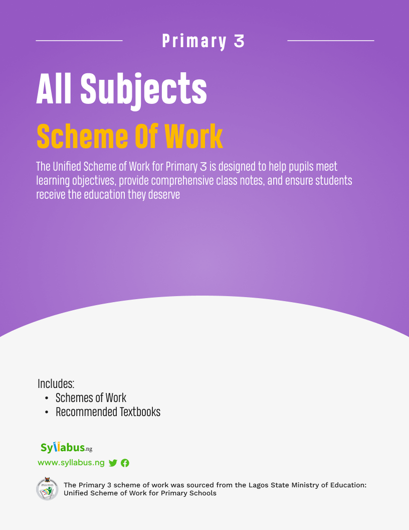 Primary 3 Scheme of Work for All Subject | Download Free PDF - SyllabusNG