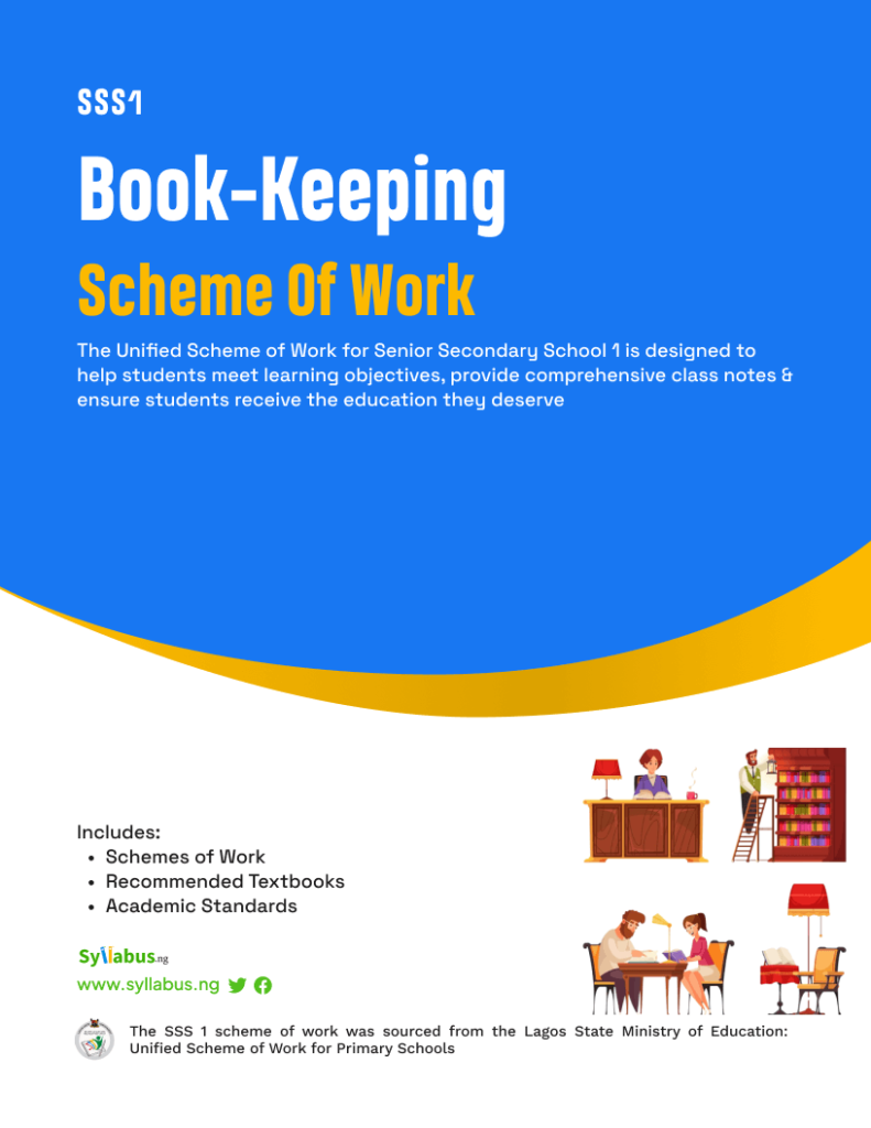SS1 Book Keeping Scheme of Work-PDF | 1st, 2nd &3rd Term| Get - SyllabusNG