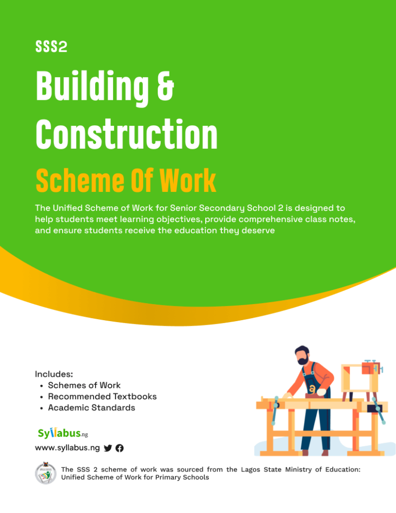 SS2 Building Construction Scheme of Work-PDF|1st,2nd& 3rd Term - SyllabusNG