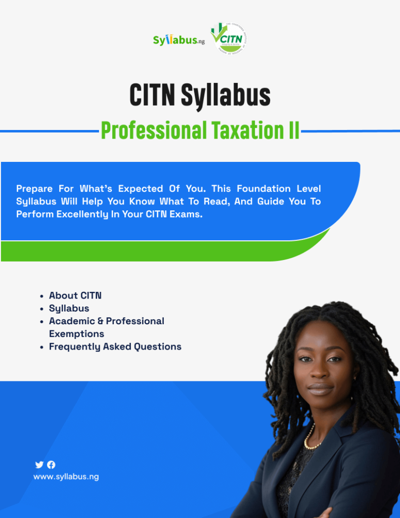 CITN Professional Taxation II Level Syllabus | Download PDF For Free ...