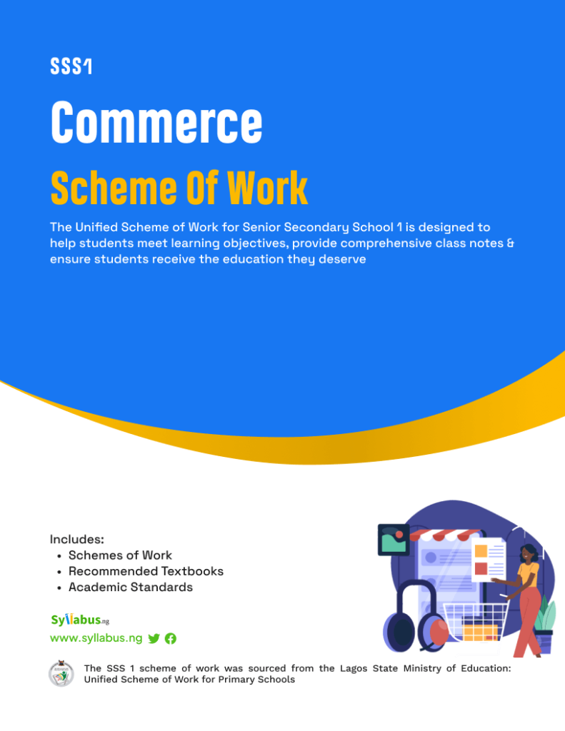 SS1 Commerce Scheme of Work-PDF|1st, 2nd & 3rd Term| Get - SyllabusNG