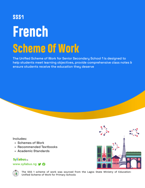 SS1 French Scheme of Work-PDF|1st, 2nd &3rd Term|Download - SyllabusNG