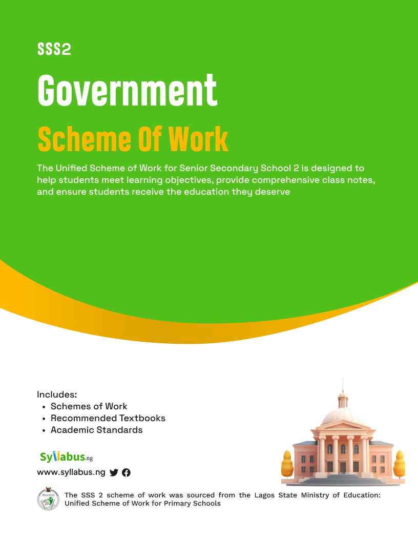 SS2 Government Scheme of Work-PDF | 1st,2nd & 3rd Term | Get - SyllabusNG