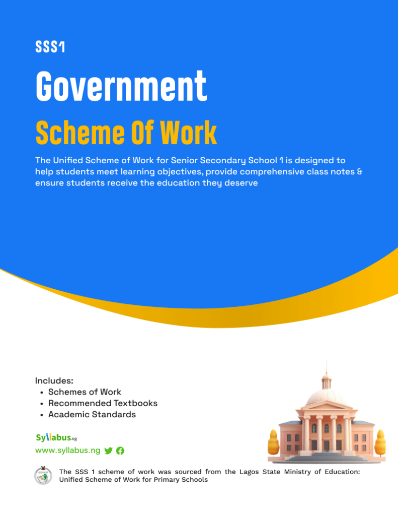 SS1 Government Scheme of Work-PDF|1st,2nd &3rdTerm| Get free - SyllabusNG