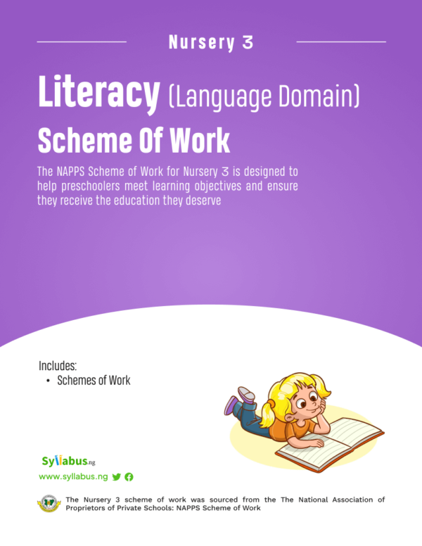 Nursery 3 Literacy (Language Domain) Scheme of Work | Download Free PDF ...