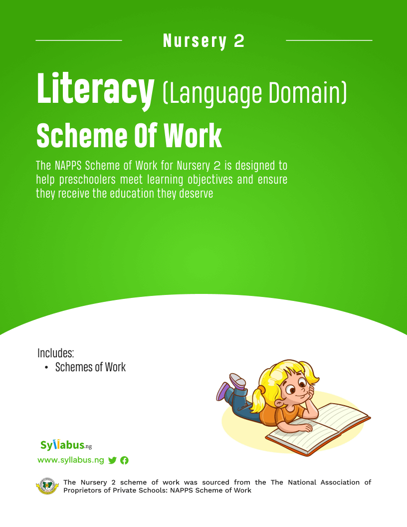 Nursery 2 Literacy (English Language) Scheme of Work | Download Free PDF - syllabus.ng