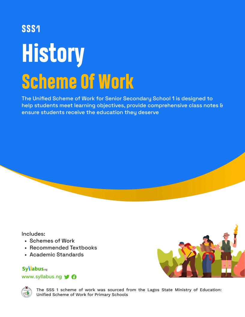 SSS1 History Scheme of Work-PDF|1st, 2nd & 3rd Term Download - SyllabusNG