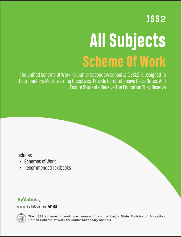 JSS2 Scheme of Work for All Subjects | Download Free PDF - SyllabusNG
