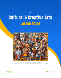 JSS1 Cultural and Creative Arts (CCA) Scheme of Work | Download PDF ...