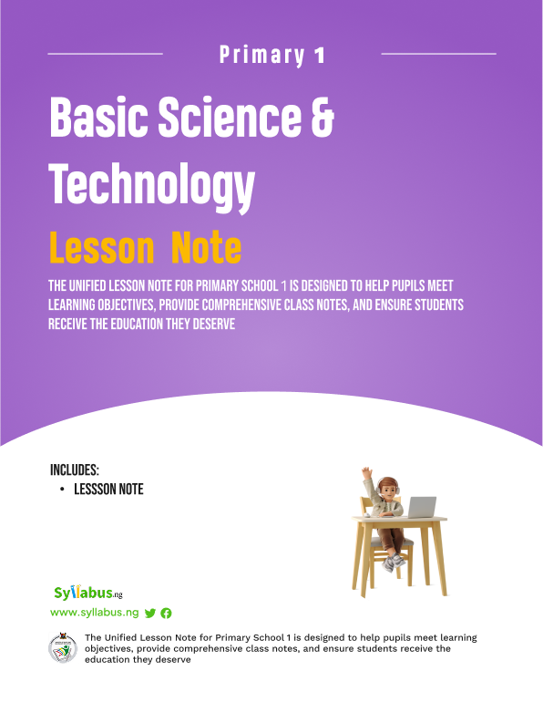 Primary 1 Basic Science & Technology Lesson Notes - syllabus.ng
