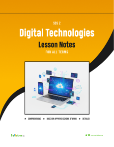 SS1 Digital Technology Lesson Notes 1st , 2nd &3rd term| Pdf| - syllabus.ng
